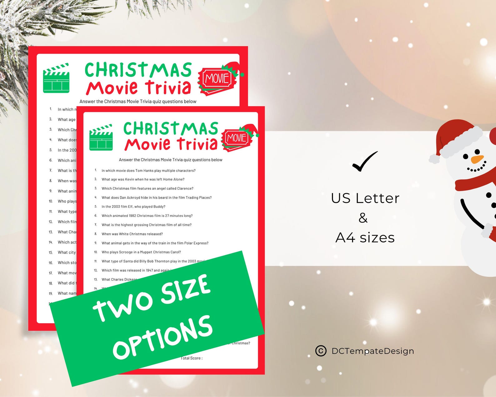Christmas Movie Trivia Game, Christmas Party Game, Christmas Family ...