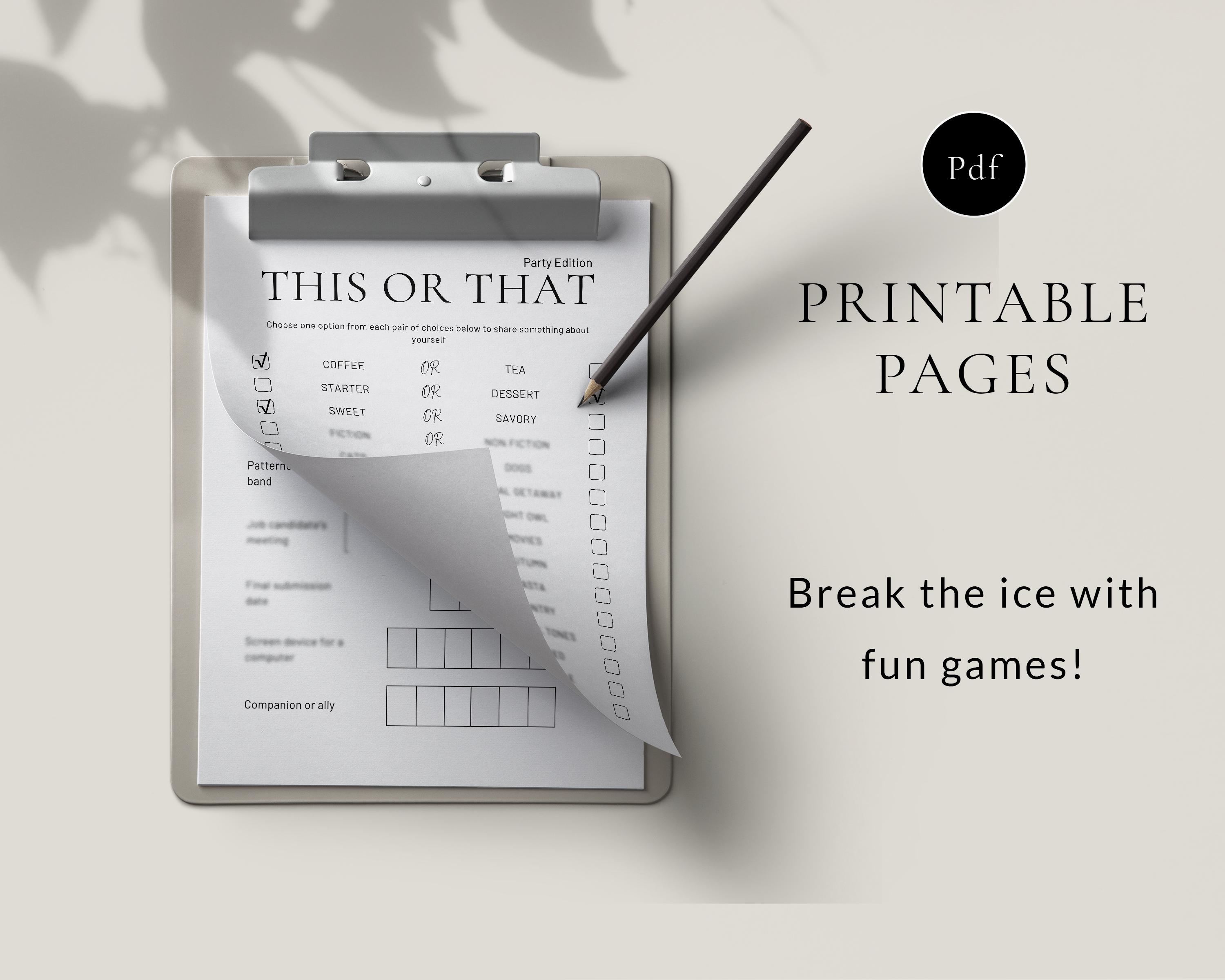 Icebreaker Games Bundle Printable Conversation Cards, Ice Breaker Games ...