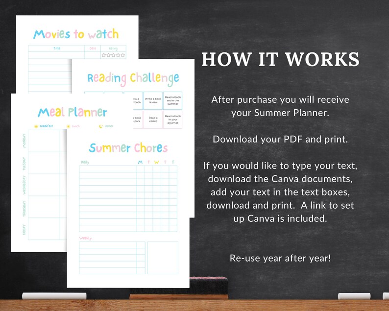 Printable SUMMER 2025 Planner Bundle | Fillable Summer Calendar ...