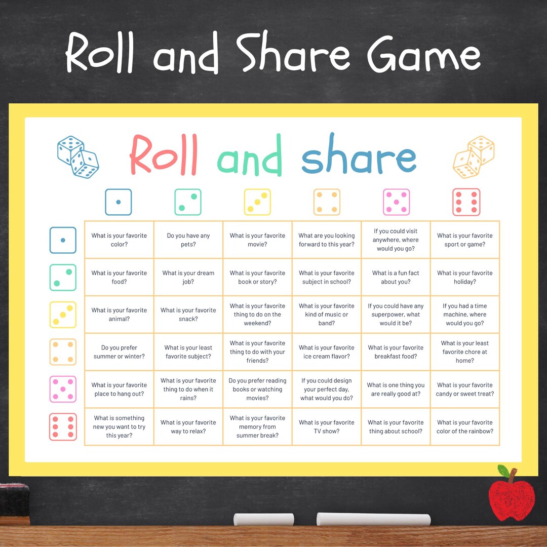 Roll and Tell Game, Dicebreaker for Kids, Back to School Icebreaker ...