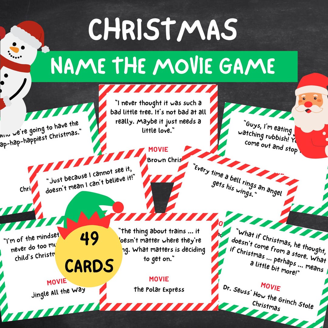 Name the Christmas Movie Game, Printable Christmas Game, Christmas ...