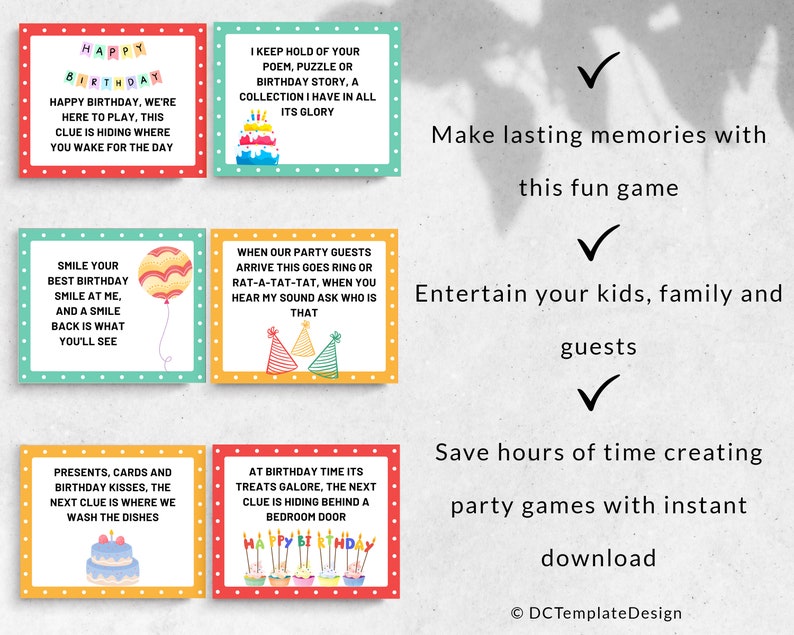 Birthday Treasure Hunt Game Printable, Birthday Party Games Ideas ...