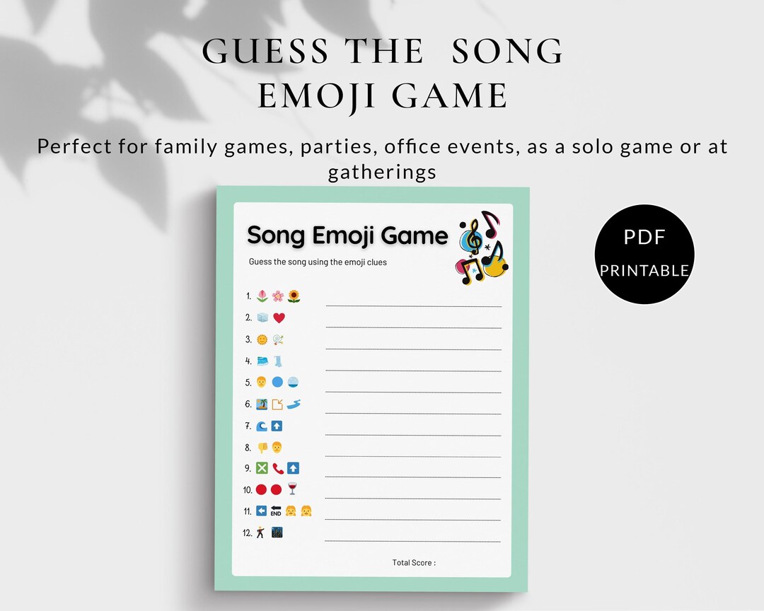 Emoji Pictionary Game, Guess the Song Emoji Game, Party Game Ideas ...