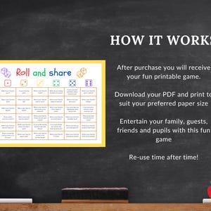 Back to School Roll and Share Game, Dicebreaker Game for Kids, Teacher ...