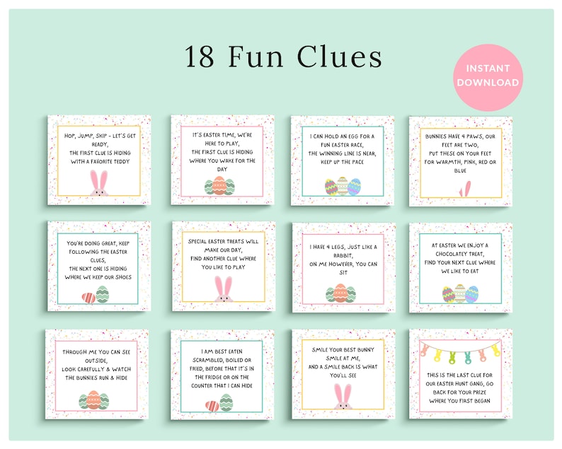 Indoor Easter Scavenger Hunt for Kids, Indoor Easter Treasure Hunt ...
