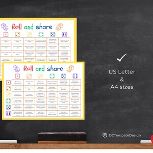 Back to School Roll and Share Game, Dicebreaker Game for Kids, Teacher ...