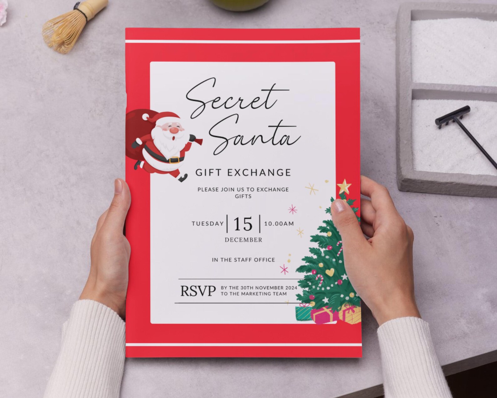 Secret Santa Game, Gift Exchange Invitation & Survey Questionnaire ...