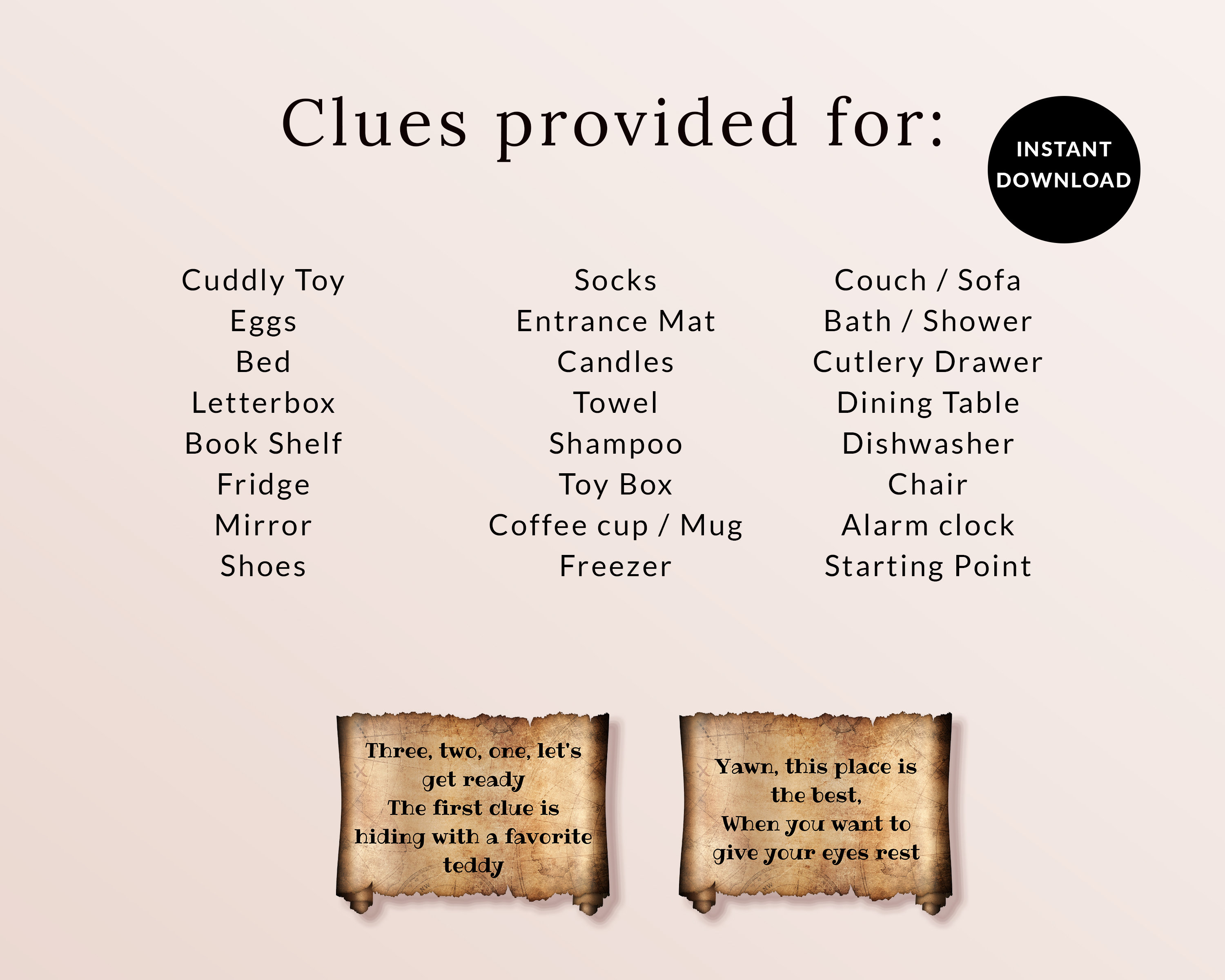 Indoor Scavenger Hunt Clues Scavenger Hunt Game Home Scavenger Hunt ...