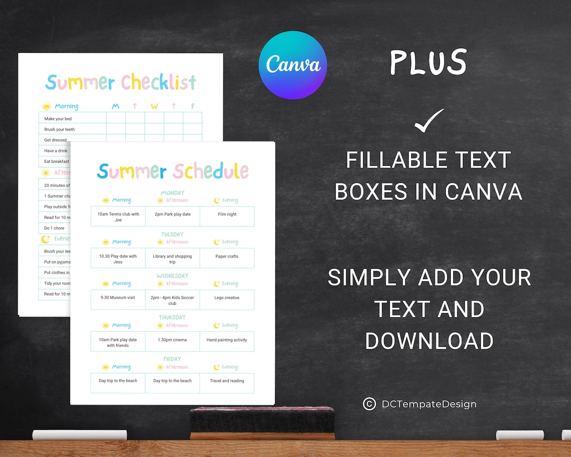 Printable SUMMER 2025 Planner Bundle | Fillable Summer Calendar ...