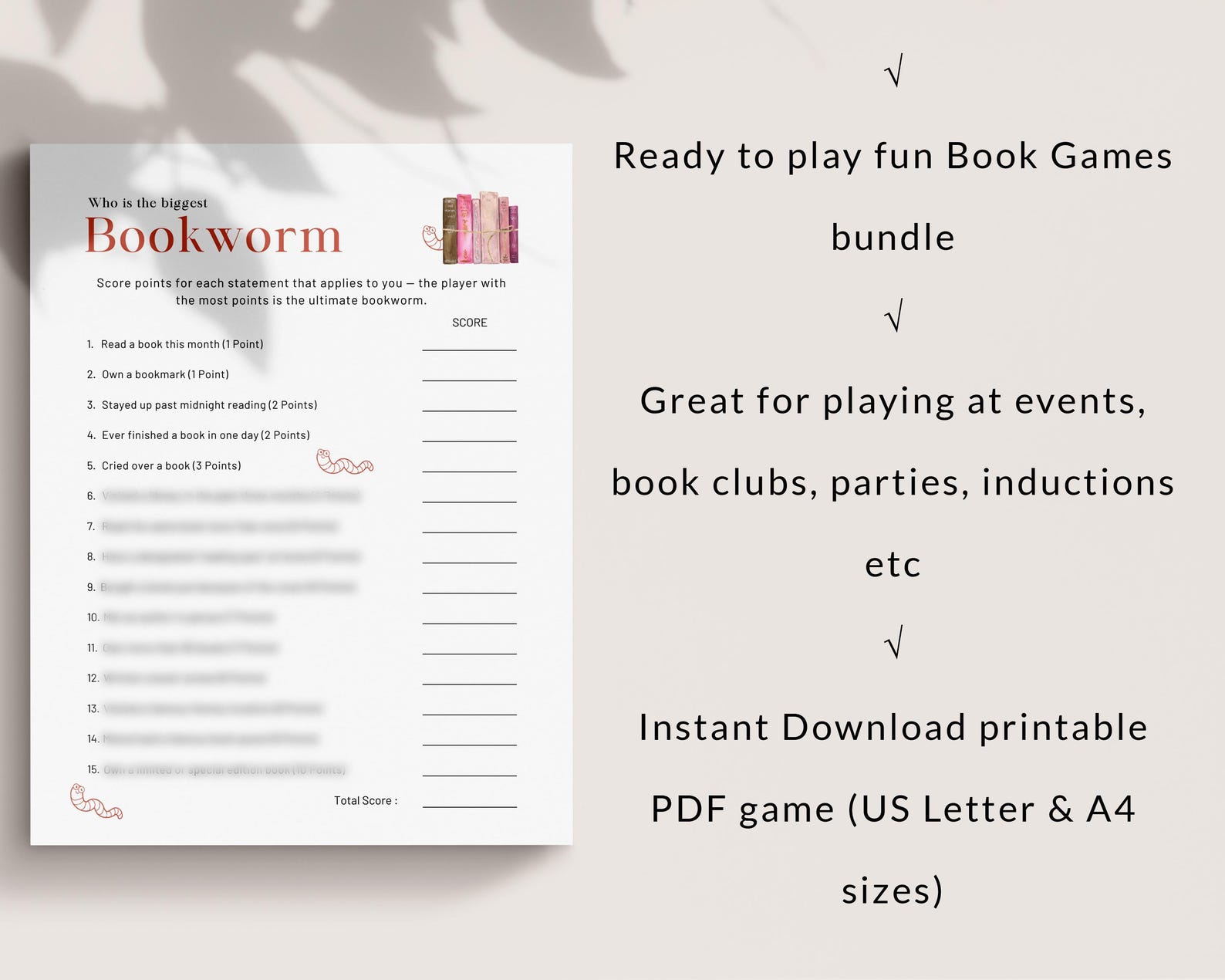Book Club Games, Book Club Icebreakers, Book Club Activity, Printable ...