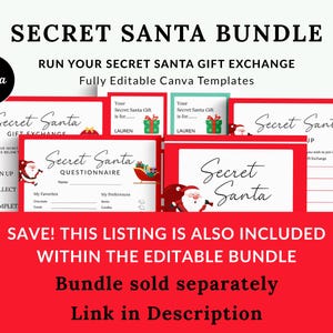 Christmas Secret Santa Invitation Template, Holiday Gift Exchange Party Invitation Canva ...