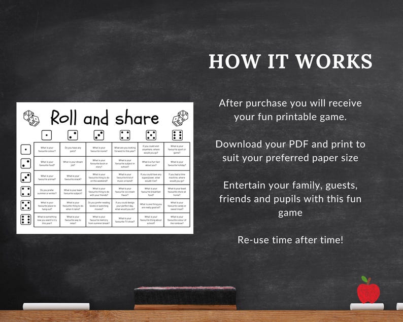 Dicebreaker Roll and Tell Game, Back to School Icebreaker Activity for ...