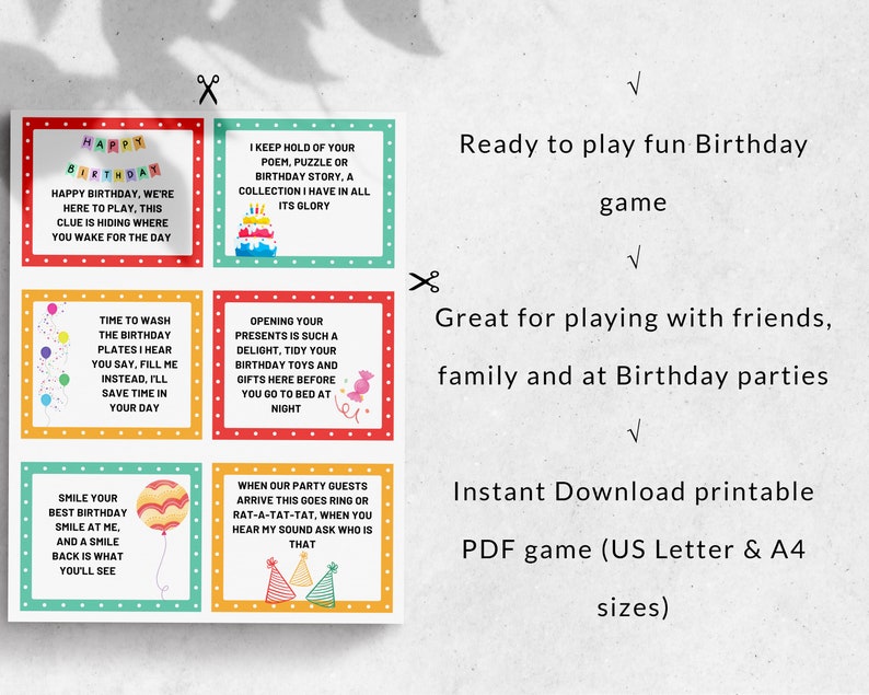 Birthday Treasure Hunt Game Printable, Birthday Party Games Ideas ...