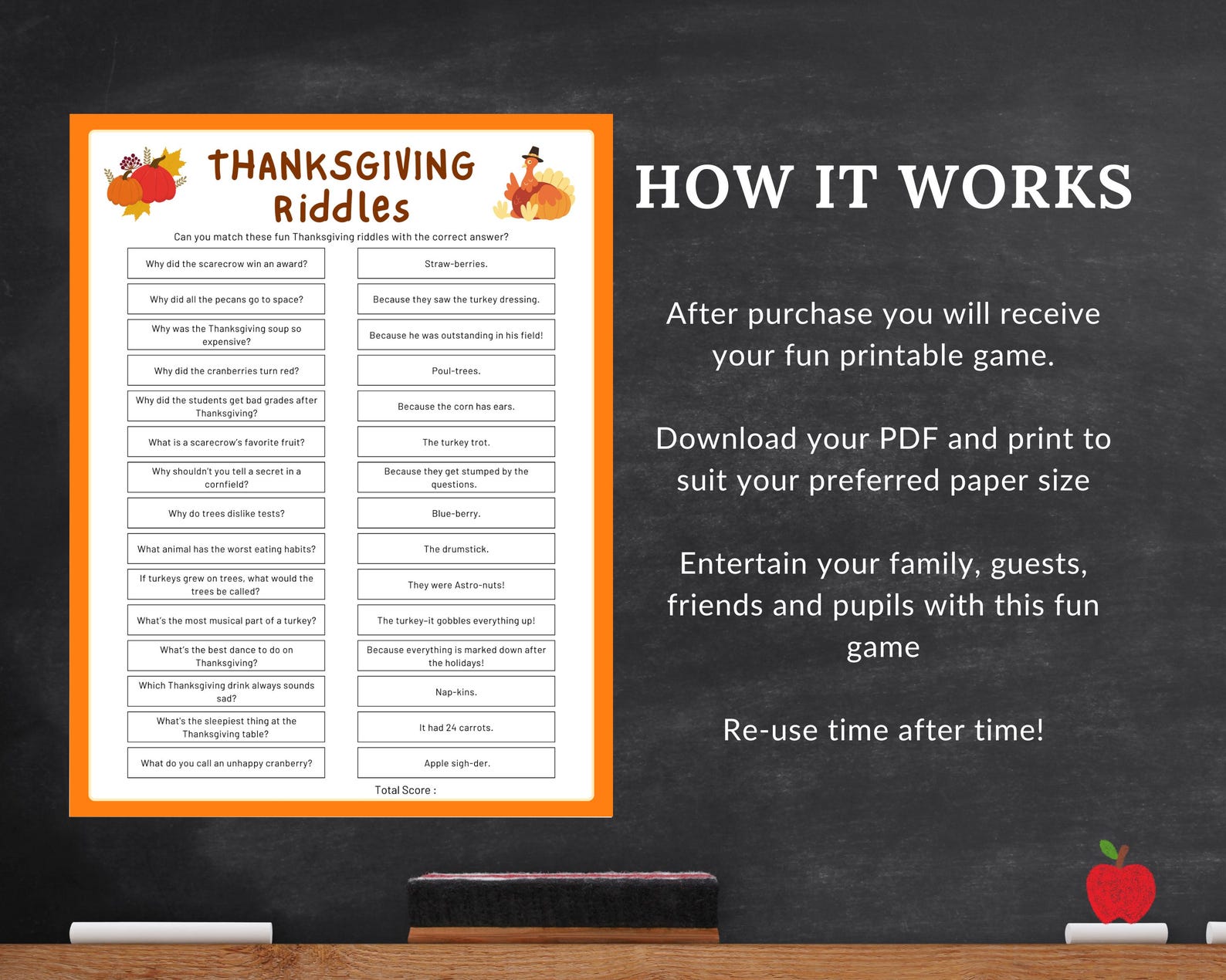 Thanksgiving Riddle Game, Thanksgiving Games for Family, Thanksgiving ...