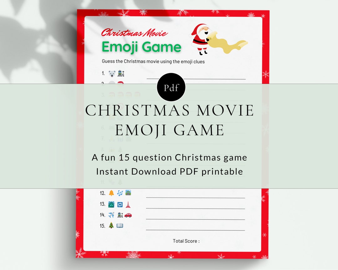 Christmas Movie Emoji Game Printable, Christmas Quiz Questions, Emoji ...