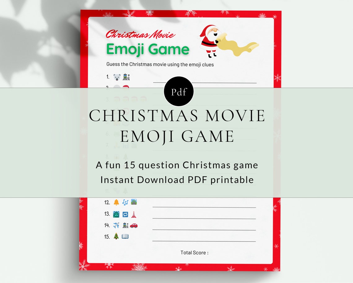 Christmas Movie Emoji Game Printable, Christmas Quiz Questions, Emoji ...