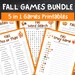 Fall Games Bundle, Autumn Party Games, Printable Games Fall, Fall Party ...