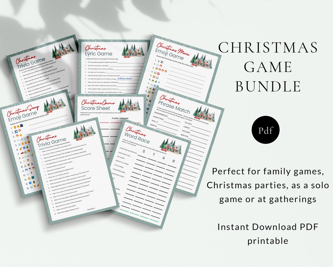 Christmas Game Bundle Printable Christmas Party Games, Christmas Family ...