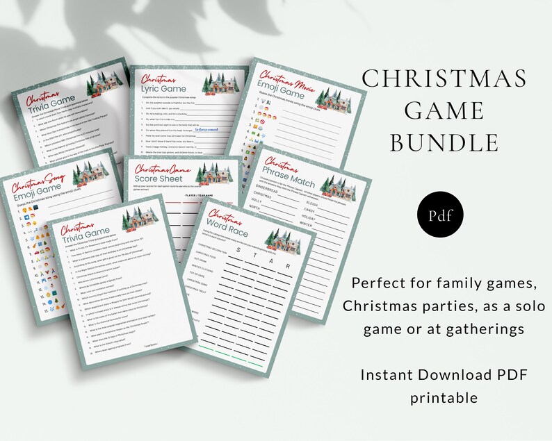 Christmas Game Bundle Printable Christmas Party Games - Etsy