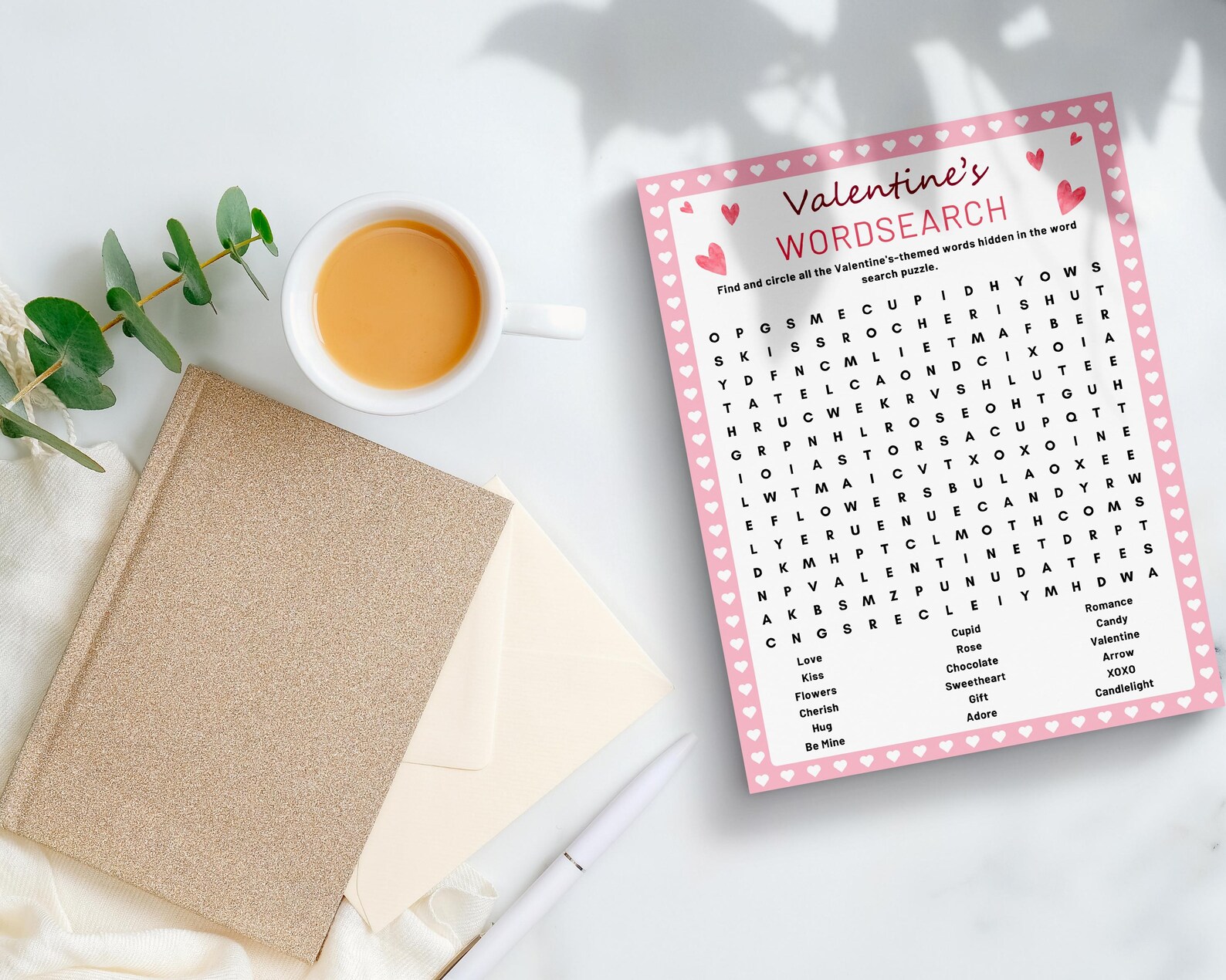 Valentines Day Word Search Game, Valentines Day Activity, Valentines ...