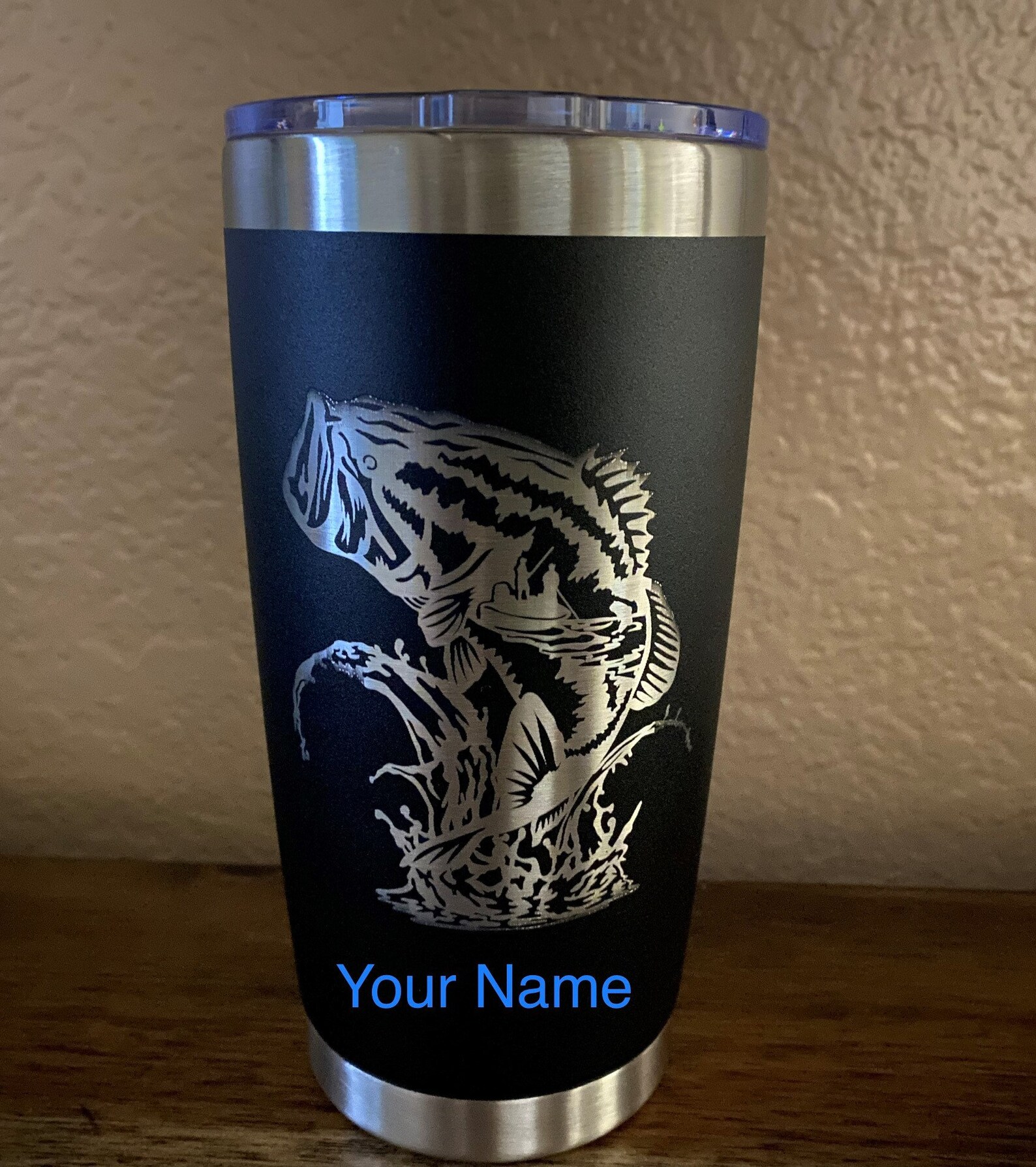 Laser Engraved Bass Fishing Tumbler - Personalized 20 Oz - Etsy