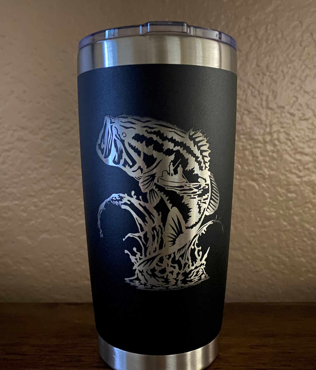 Laser Engraved Bass Fishing Tumbler - Personalized 20 Oz - Etsy