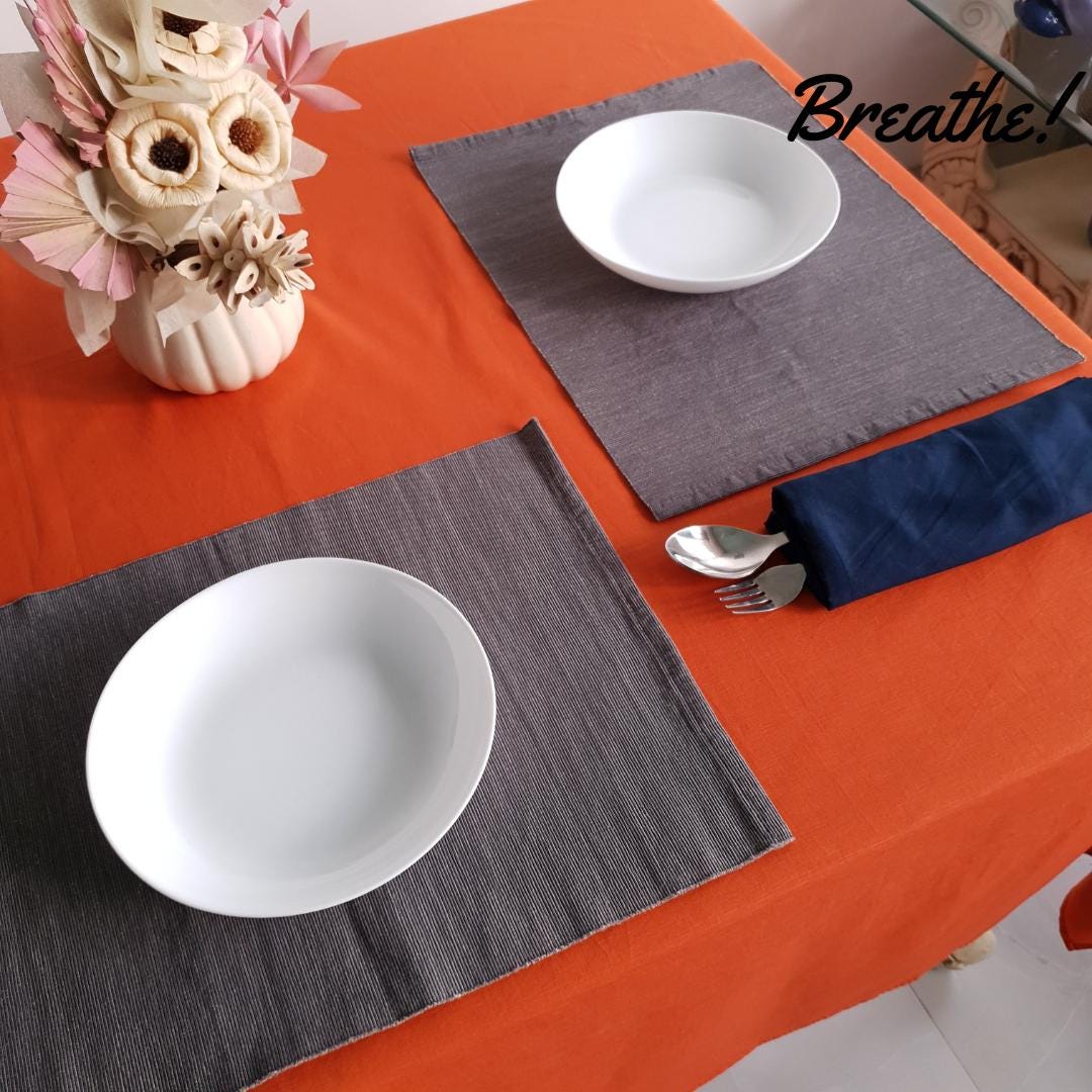 Handmade Orange Linen Tablecloth, Rectangle or Round, Custom Size - Etsy