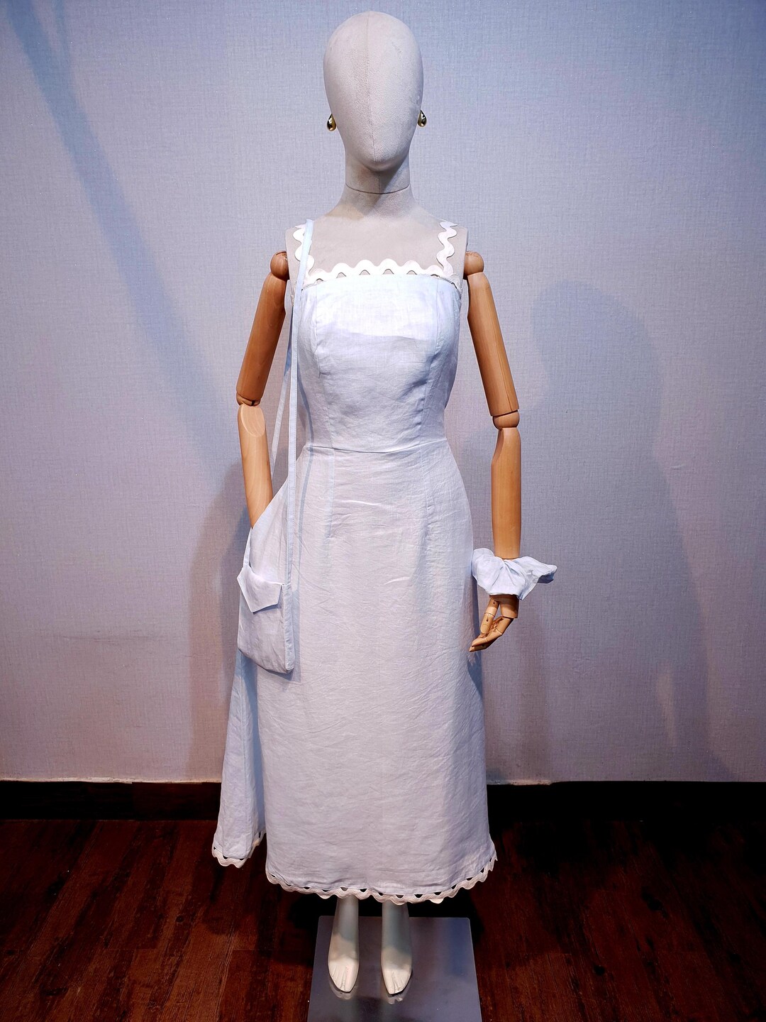 Powder Blue Linen Dress, 100% Linen, Summer Linen Dress, Linen Dresses ...