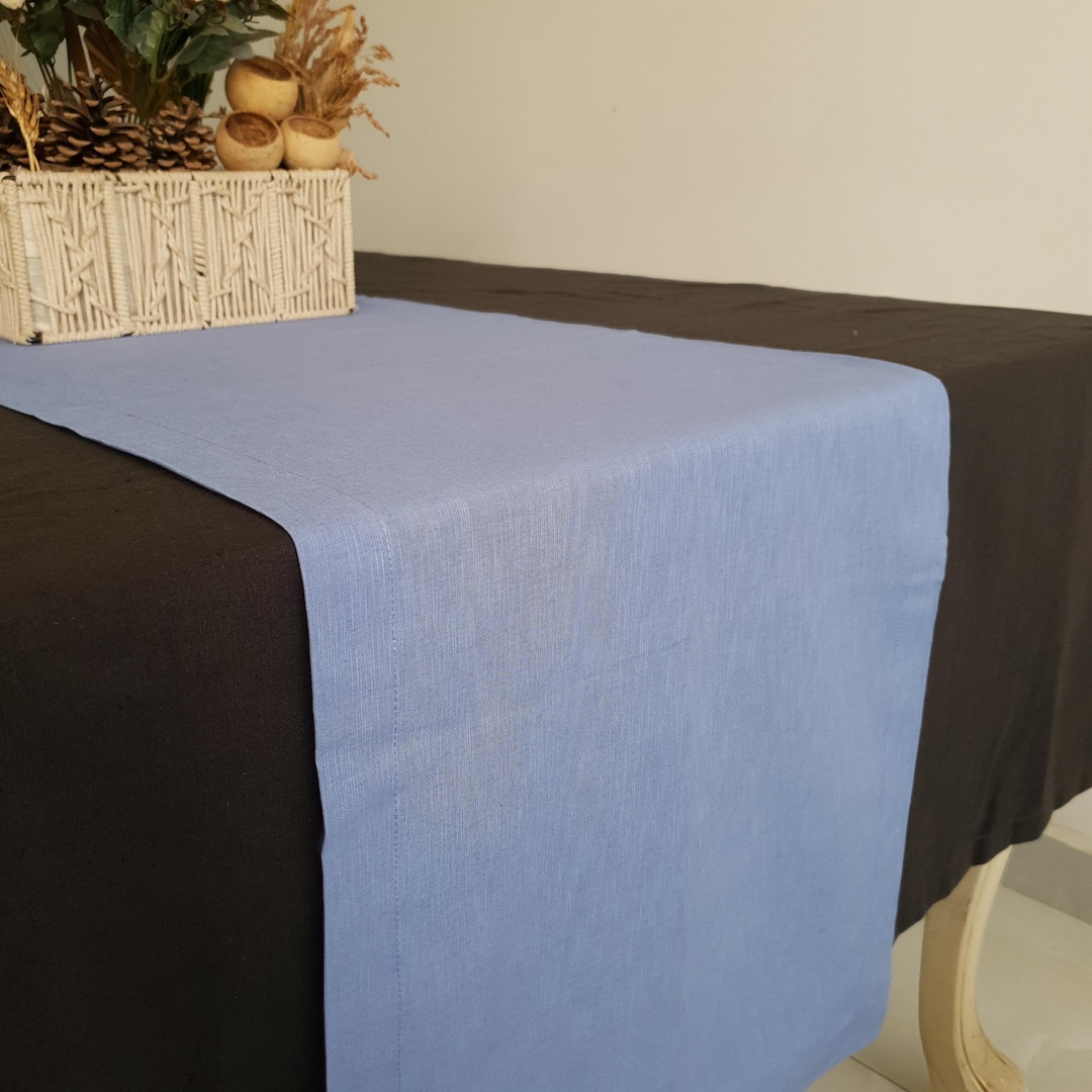 Linen Table Runner Denim Blue, Linen Table Runner 3.4m, Linen Table ...