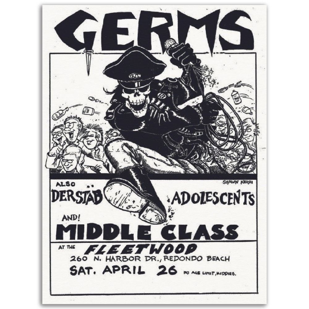 Germs at the Fleetwood 04-26-1980 Vintage Flyer Poster-museum Quality ...