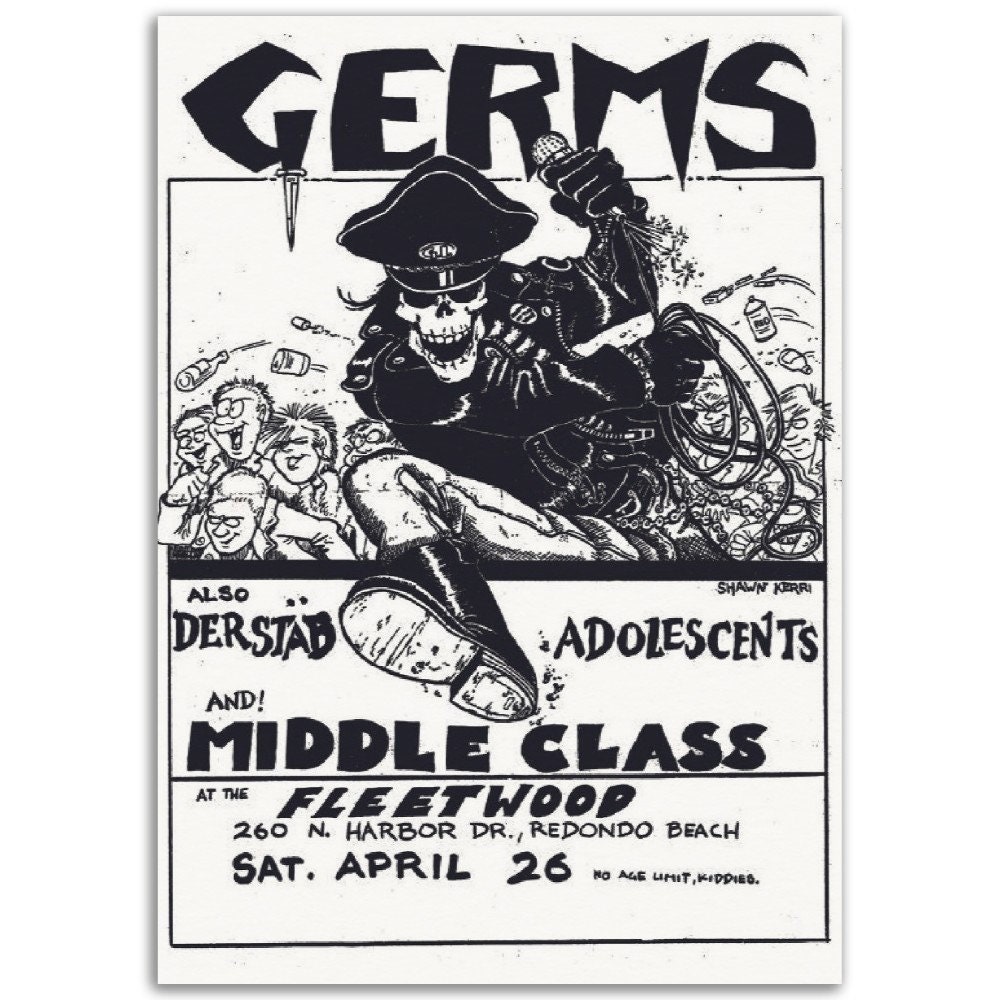 Germs at the Fleetwood 04-26-1980 Vintage Flyer Poster-museum Quality ...