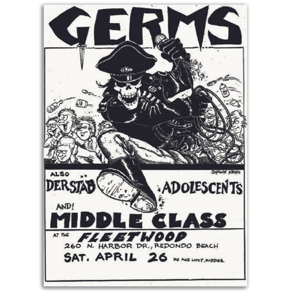 Germs at the Fleetwood 04-26-1980 Vintage Flyer Poster-museum Quality ...