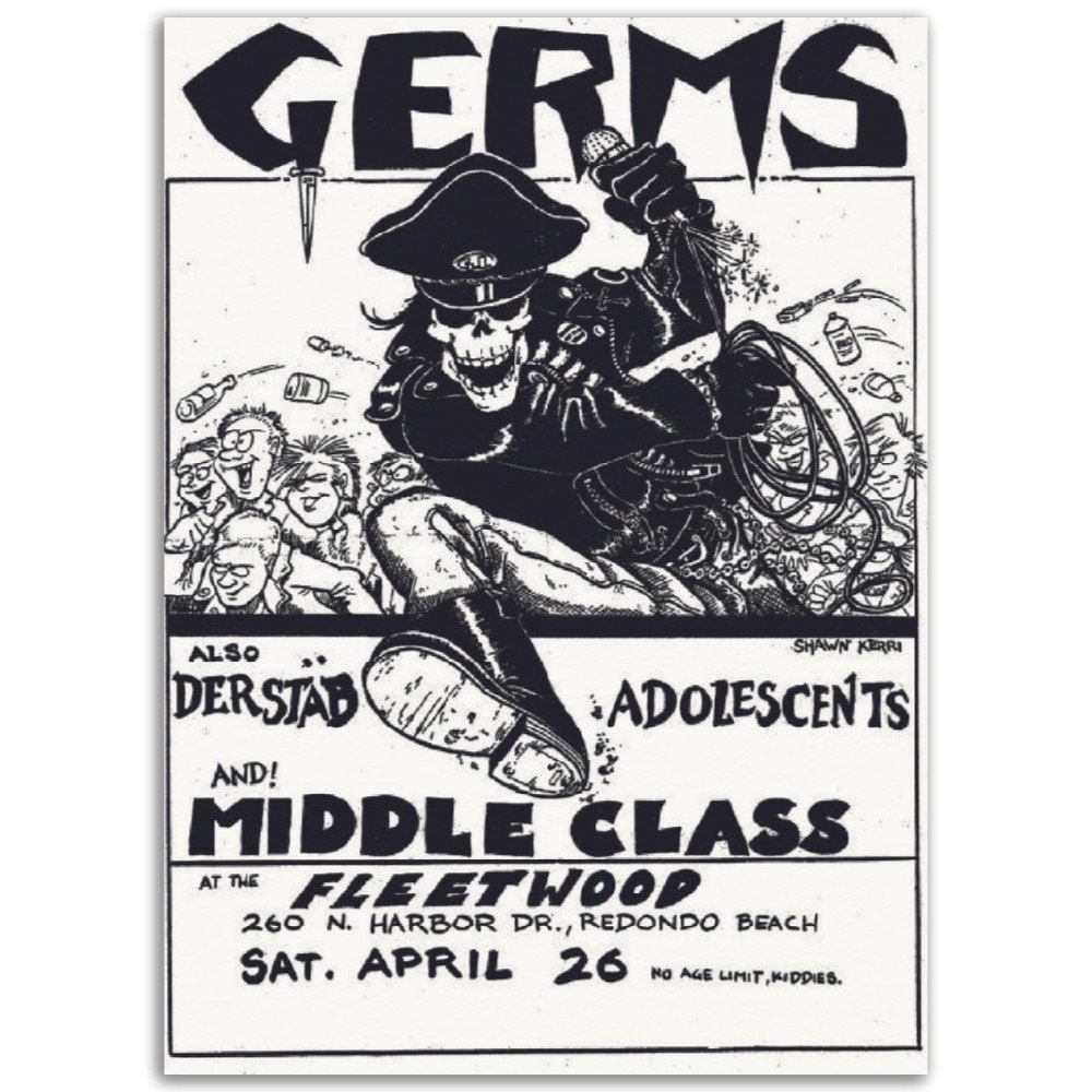 Germs at the Fleetwood 04-26-1980 Vintage Flyer Poster-museum Quality ...