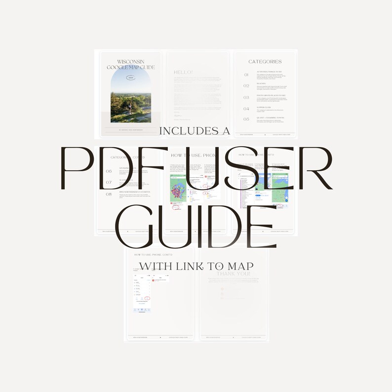 Wisconsin Travel Google Map: 500+ Supper Clubs, Trails, Beaches (PDF ...