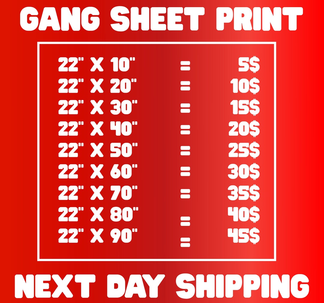 DTF Transfer, Gang Sheet Transfer Custom DTF Transfer, Full Colour DTF ...