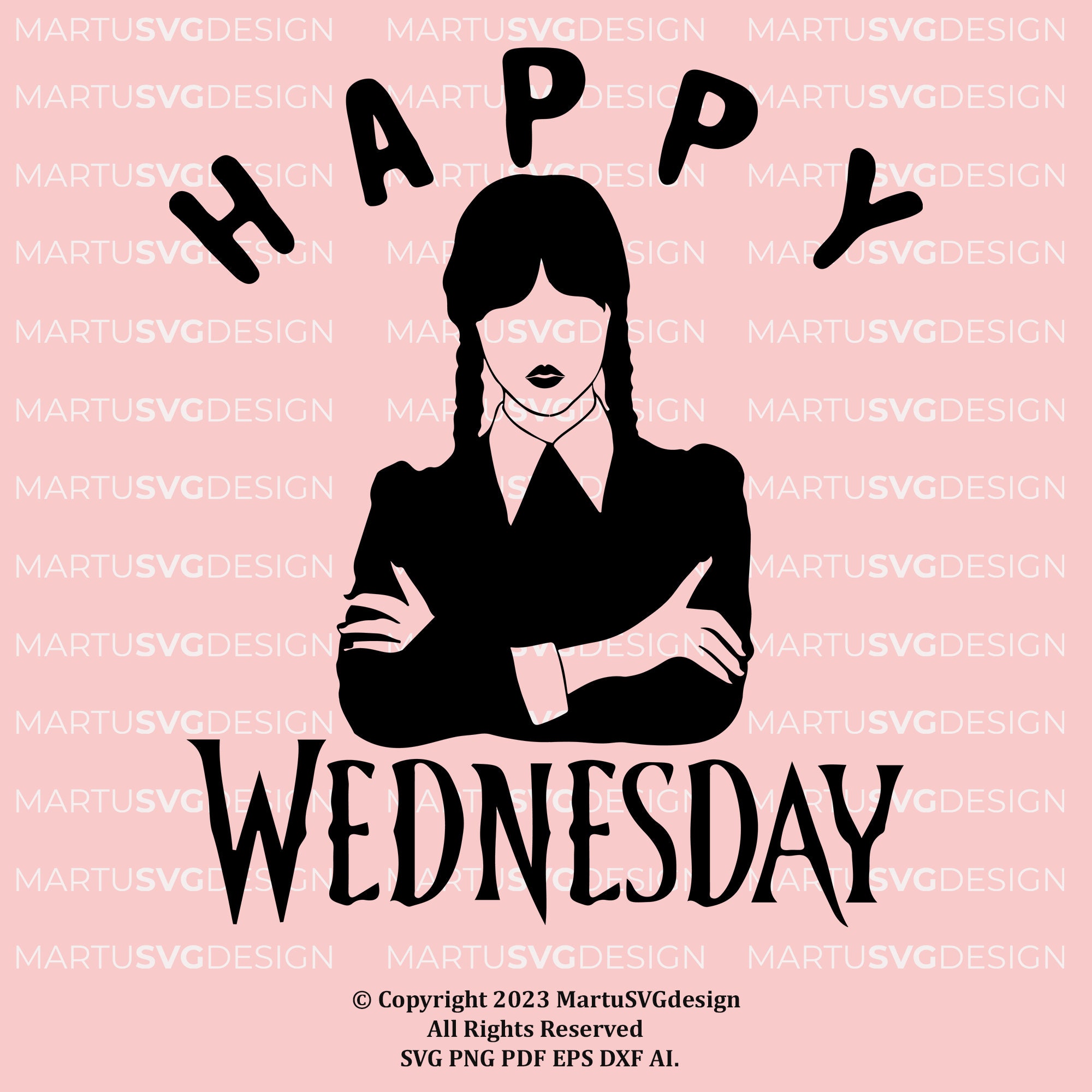 Happy Wednesday Family Addams SVG PNG PDF Jenna Ortega - Etsy