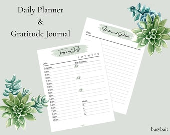 Printable Habit Tracker Daily Planner Gratitude Journal - Etsy