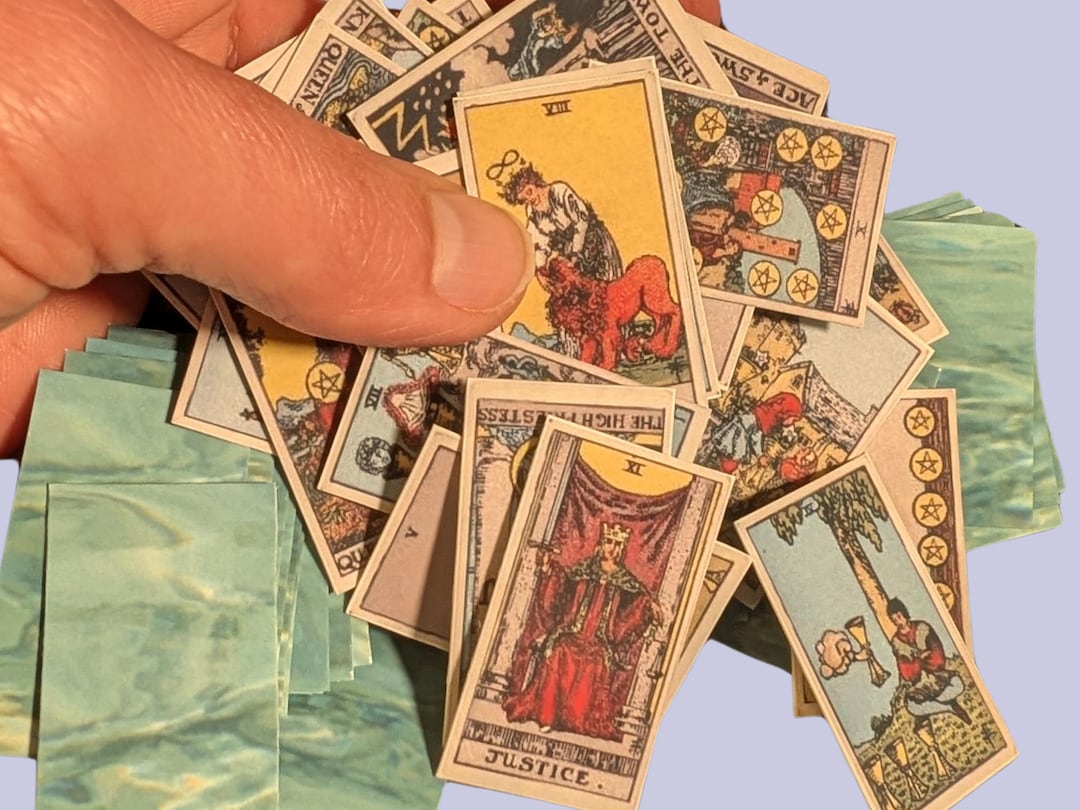 Miniature Tarot Cards Tiny Tarot to Go 1.5 Inch Tarot Cards Personalized Tarot Deck - Etsy