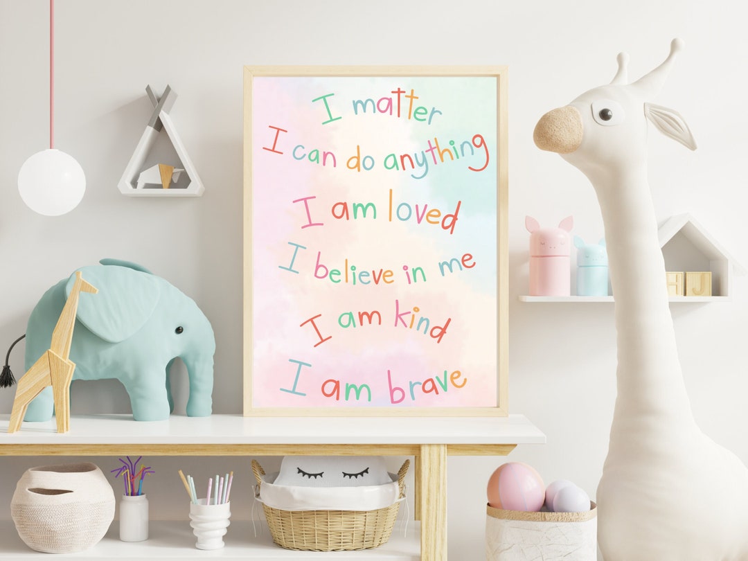 Positive Affirmations Printable, Positive Affirmations Wall Art ...