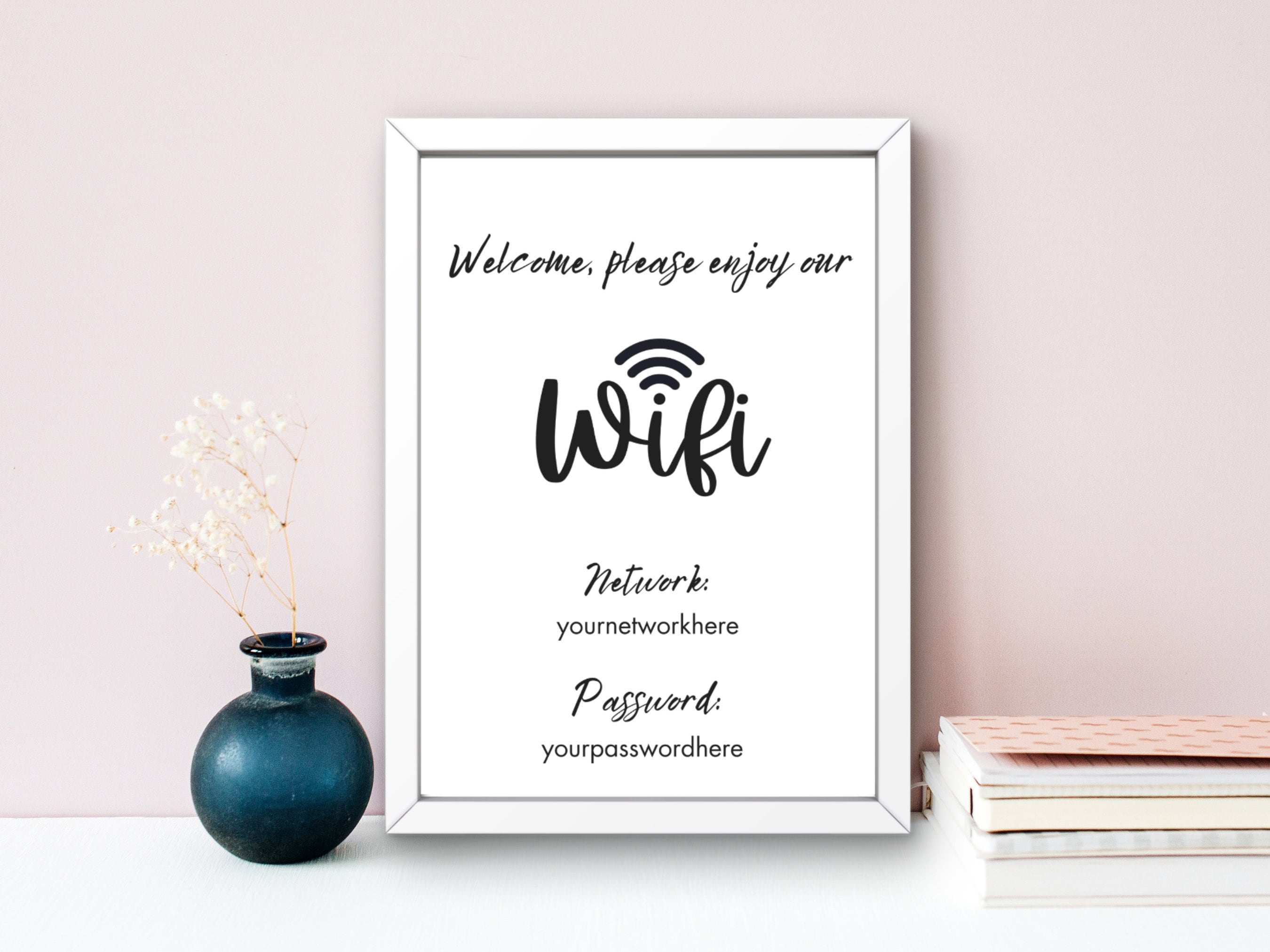 Wifi Sign, Printable Wifi Sign, Wifi Password Sign, Internet Connection ...