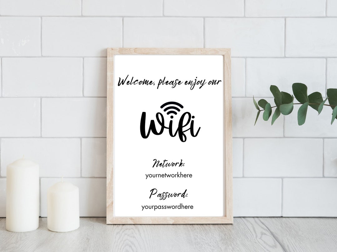 Wifi Sign, Printable Wifi Sign, Wifi Password Sign, Internet Connection ...