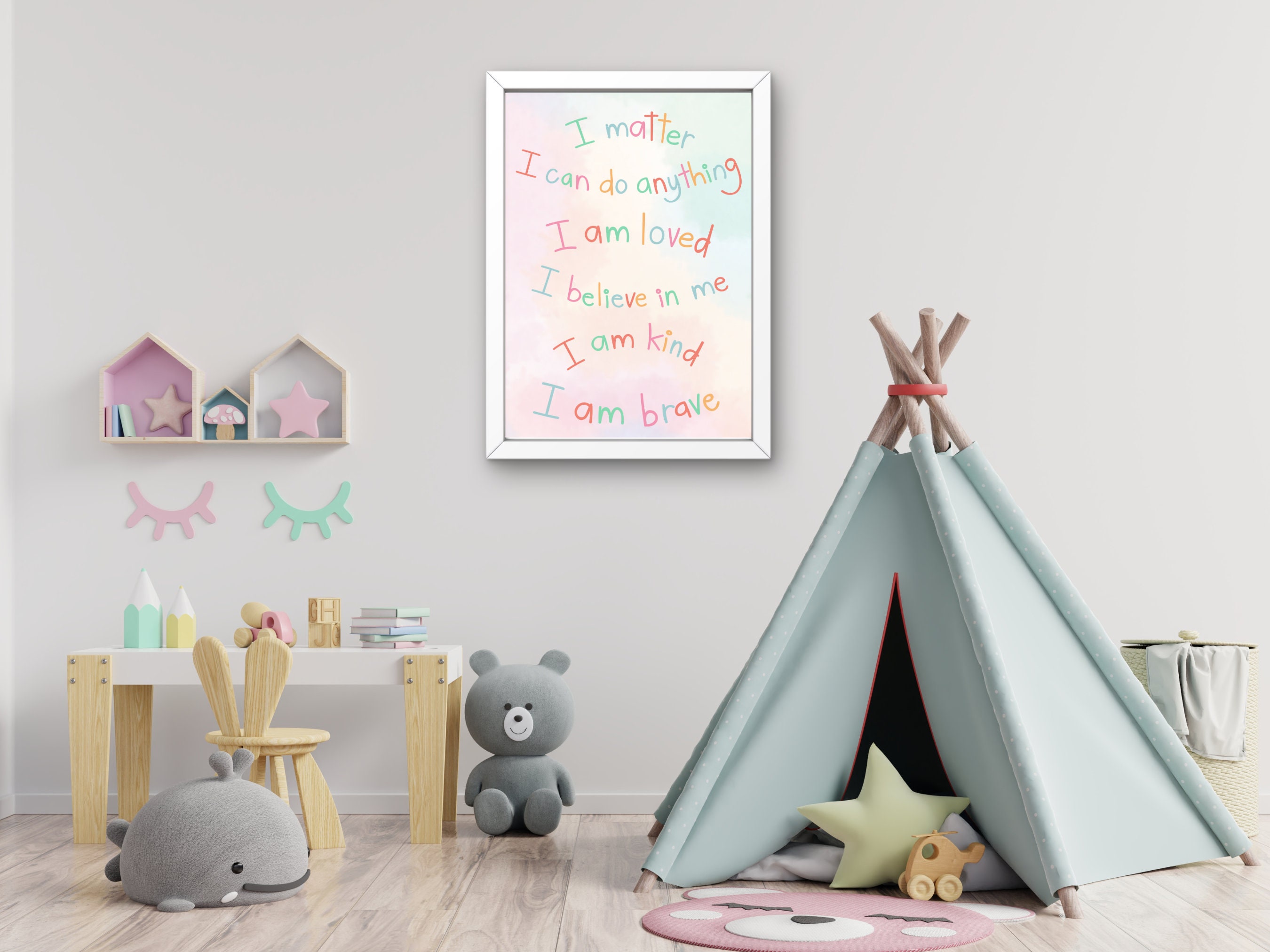 Positive Affirmations Printable, Positive Affirmations Wall Art ...