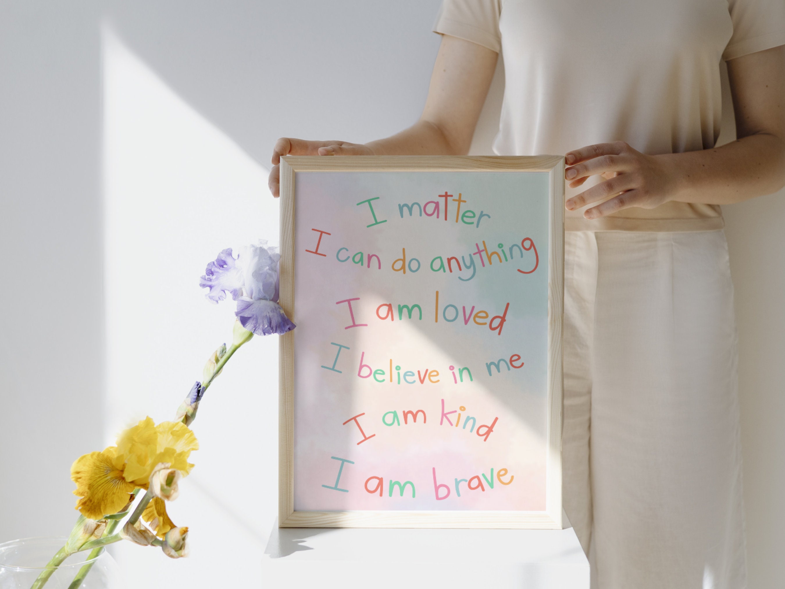 Positive Affirmations Printable, Positive Affirmations Wall Art ...