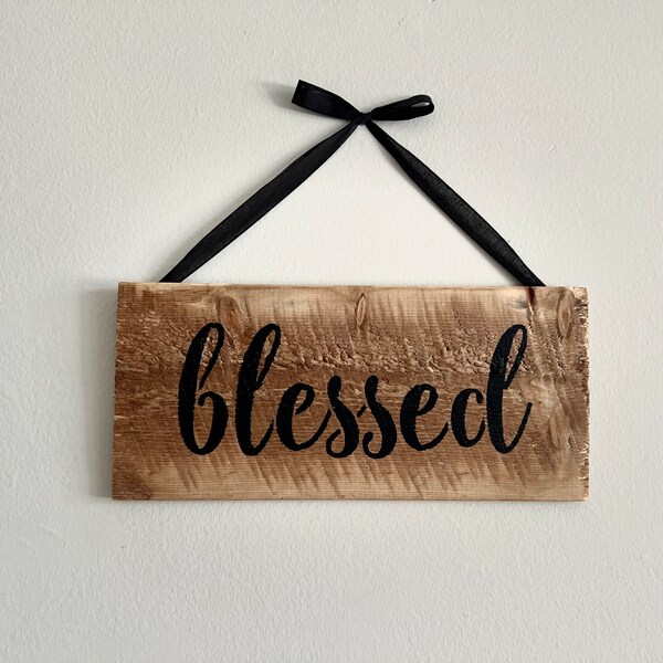 Wooden Blessed Sign - Etsy