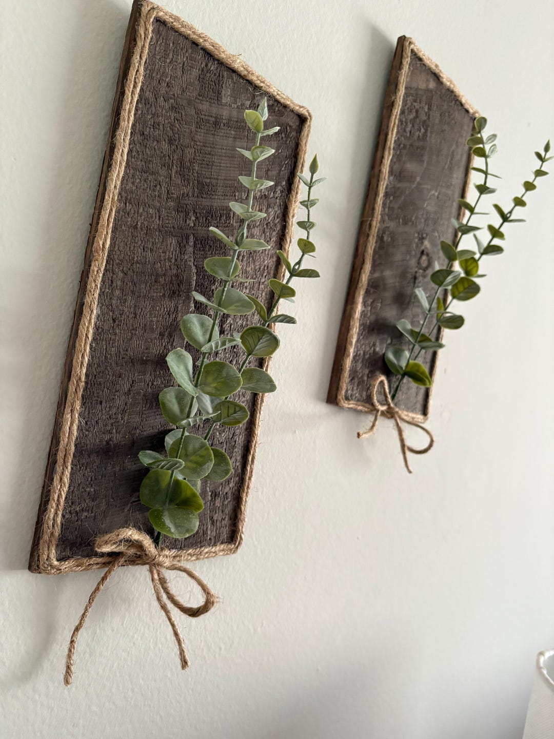 Eucalyptus Wood Wall Decor Set: Rustic Farmhouse Hanging Art - Etsy
