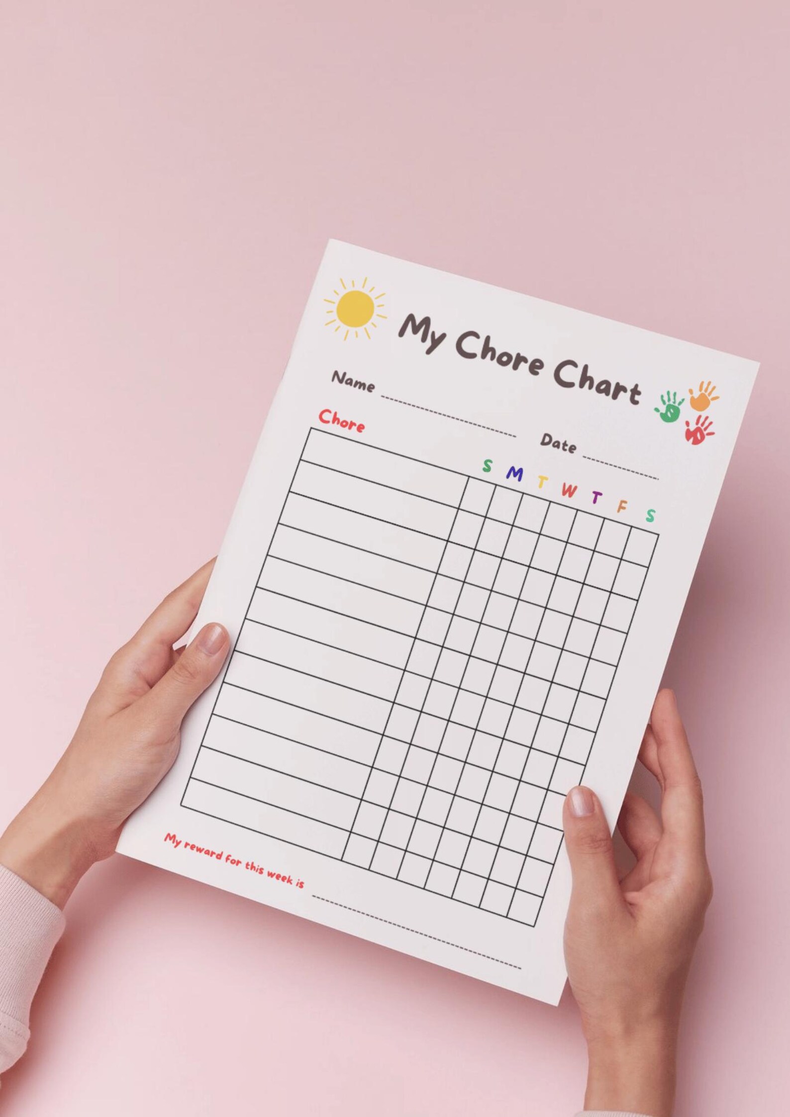 Kids Chore Chart Printable | Weekly Chore Tracker With Reward Section ...