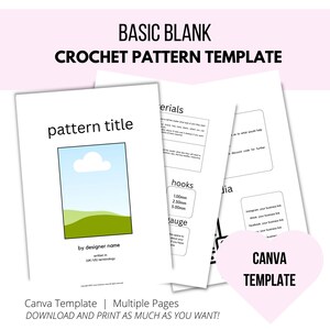 STYLE ONE - Basic Blank Crochet Pattern Template | for Crochet Businesses | Social Media Manager ...