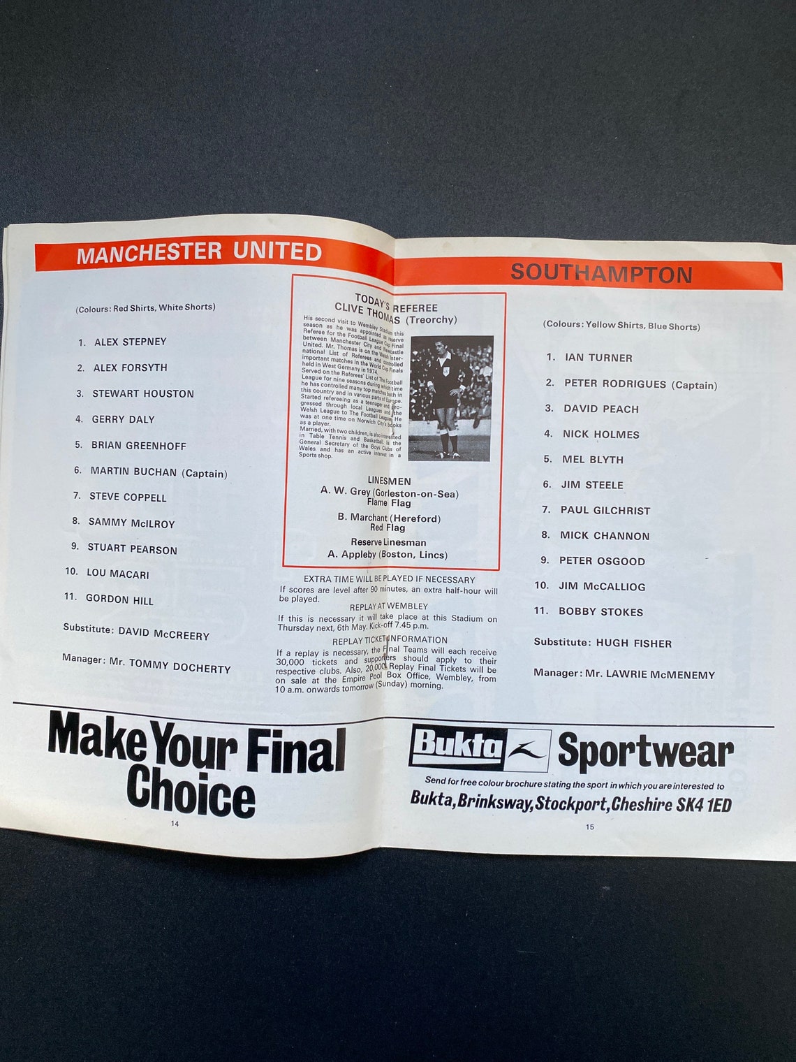 Original Fa Cup Final Football Programme 1976 Manchester United Vs ...