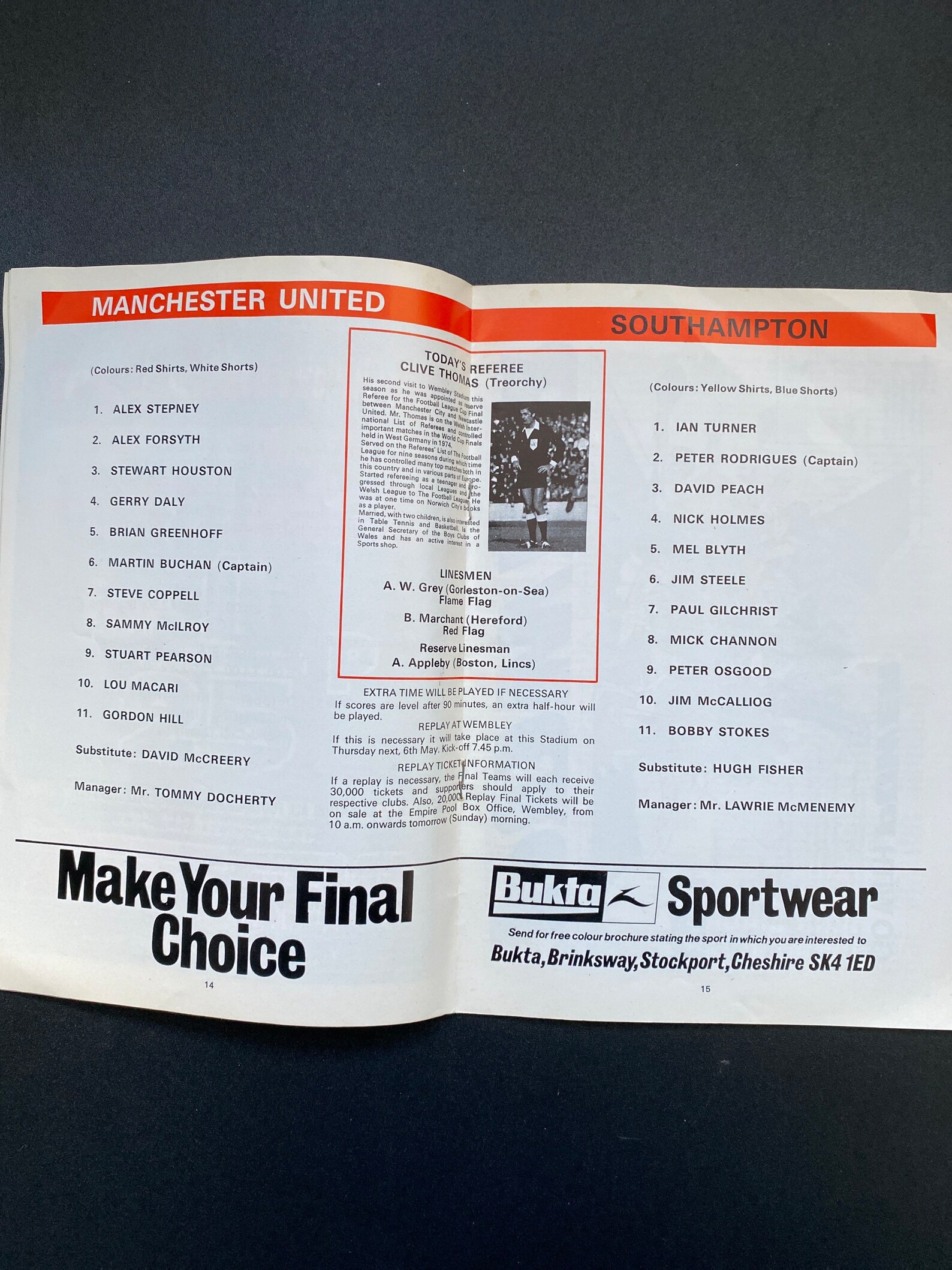 Original Fa Cup Final Football Programme 1976 Manchester United Vs ...