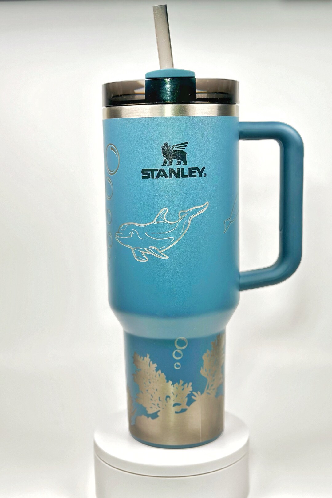 Custom Engraved Dolphin Stanley Wrap Stanley Tumbler 40 Oz Engraved ...